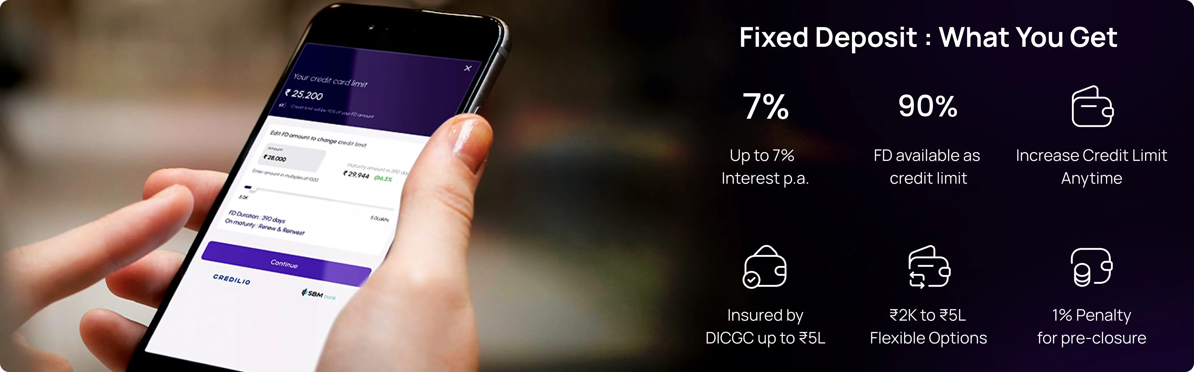 Get UPI-enabled SBM Credilio Credit Card. Card Assured.